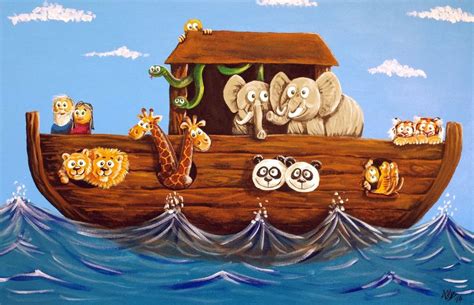 Noahs Ark Noahs Ark Painting Using Acrylic Paint