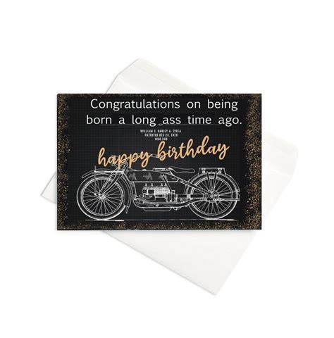 Harley Davidson Birthday Card Personalize This Motorcycle Card Or Biker Card Etsy
