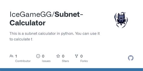 Github Icegameggsubnet Calculator This Is A Subnet Calculator In