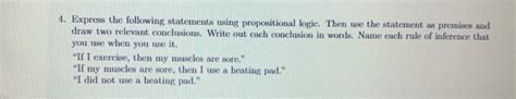Solved Express The Following Statements Using Chegg