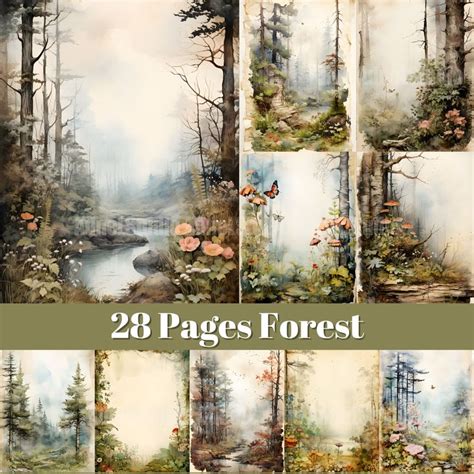 Vintage Forest Junk Journal Forest Journal Pages Forest Ephemera