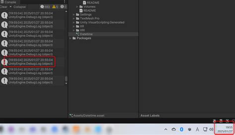 visual scripting how to display date and current time with datetime