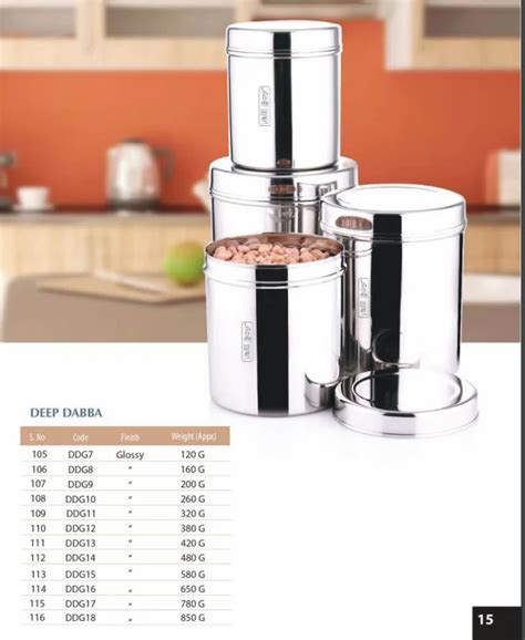 Capacity 250 Ml Stainless Steel Deep Dabba Glossy At ₹ 650piece In Bengaluru