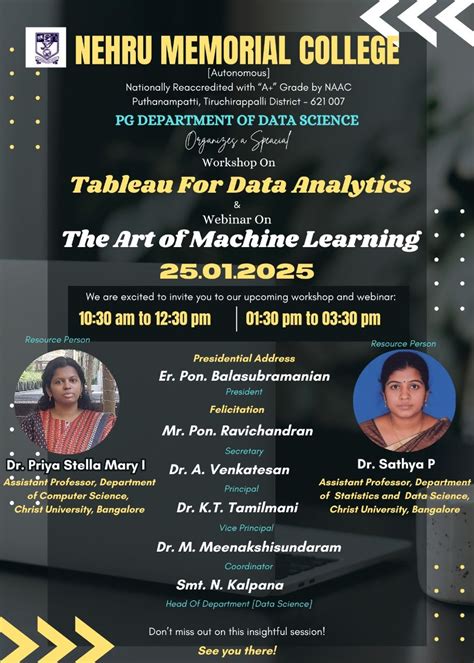 Tableau Dataanalytics Datavisualization Workshops Professionalgrowth Priya Stella Mary I