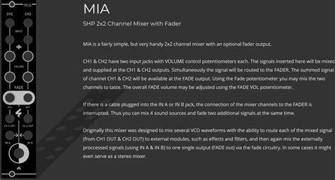 MATRIXSYNTH ST Modular MIA X Channel Mixer