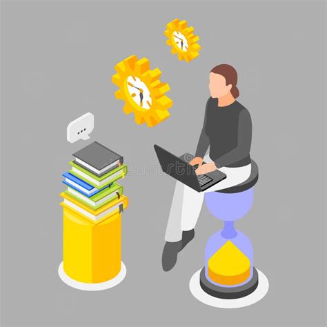Freelance Working People Man Lying On Sofa Woman Stock Vector