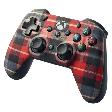 Buffalo Plaid Gaming Controller Premium Ai Generated Image