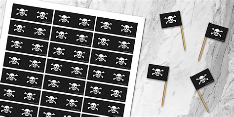 Printable Pirate Flags For Toothpicks Twinkl Party