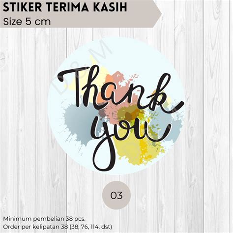 Jual Stiker Terima Kasih Thank You Sticker Label Thank You Stiker Cromo