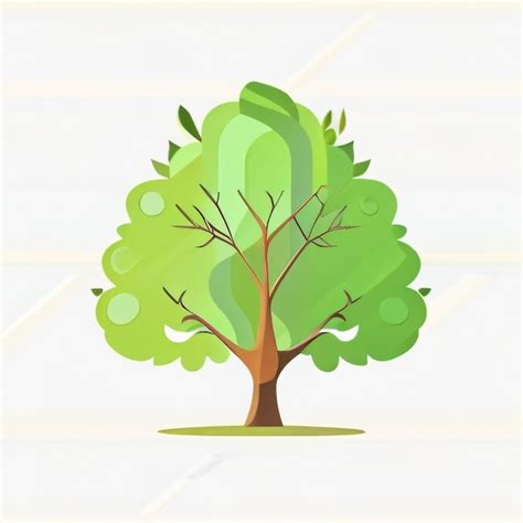 Premium Ai Image Animation Style Vector Illustration Of A Tree Flat