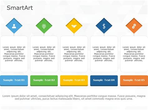 SmartArt List Architecture Layout 5 Steps SlideUpLift