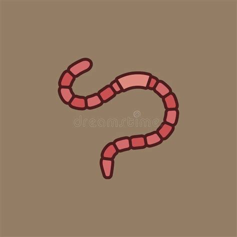 Worm Vector Concept Colored Icon Earthworm Symbol Stock Vector