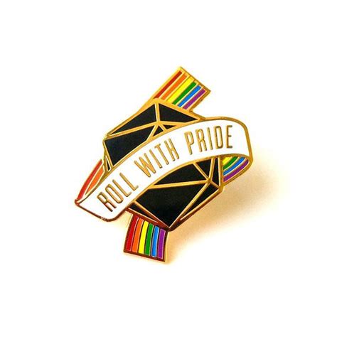 Roll With Pride Dungeons And Dragons Pin Gaymer Dnd Enamel Pin D20