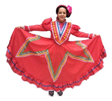 Vestido Jalisco Para Mujer Traje Típico Medio Vuelo