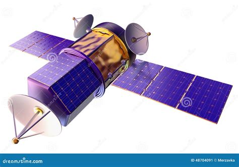 3d Model Of An Artificial Satellite Of The Earth Stock Illustration