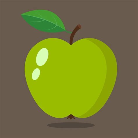 Manzana Verde Aislado Sobre Fondo Vector Premium