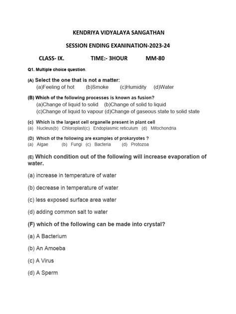 Class Ix Science Pt I 2019 20 Pdf Cell Biology Water Class Ix Science Pt I 2019 20 Pdf Cell Biology Water