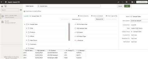 Obiee In Il Oac Oas Local Subject Area Vs Oracle Applications Based