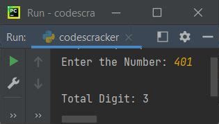 Python Program To Count Digits In A Number
