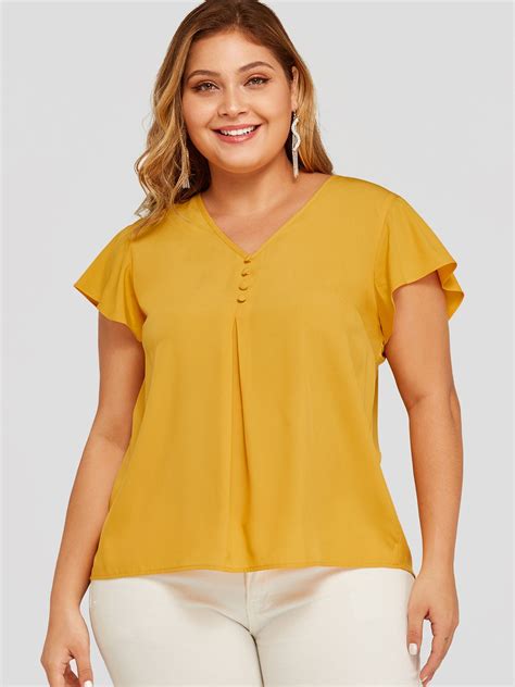 Extra 15 Your First Order On Yonis App V Neck Blouse Plus Size