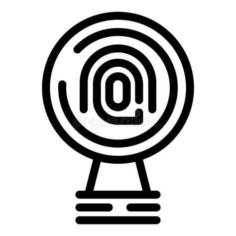 Safety Fingerprint Icon Outline Vector Human Access Stock Vector