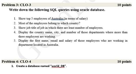 Solved 10 Points Problem 3 Clo 3 Write Down The Following