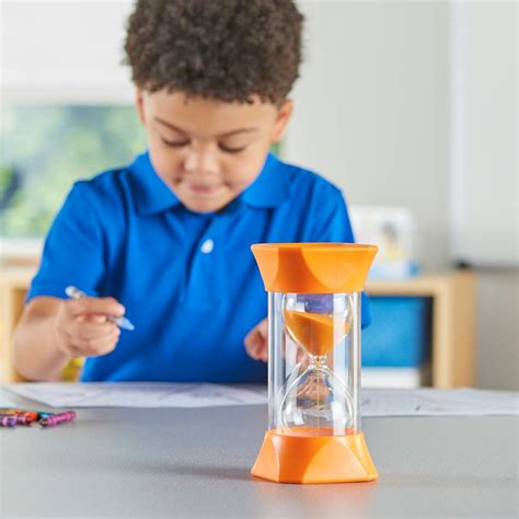 Hand2mind Orange Jumbo Sand Timers 5 Minute Sand Timer Hourglass Sand Timer With Soft Rubber
