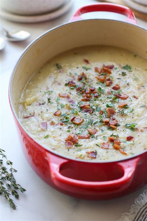 Creamy Potato Leek Soup With Bacon Love Yarn