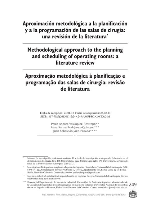 Pdf Methodological Approach To The Planning And Scheduling Of