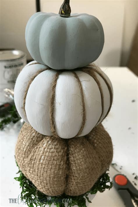 DIY Farmhouse Pumpkin Topiaries The Latina Next Door Pumpkin
