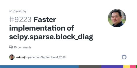Faster Implementation Of Scipysparseblockdiag · Issue 9223 · Scipy