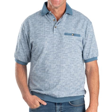 Classics By Palmland Jacquard Short Sleeve Banded Bottom Shirt Marine