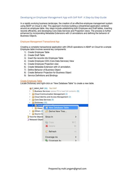 Employee Management With Sap Rap Pdf Class Computer Programming Databases