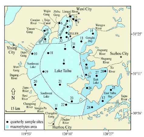 The Locations Of Sampling Sites In Lake Taihu The Figure Is Cited And Download Scientific