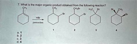 Solved What Is The Major Organic Product Obtained From The Following
