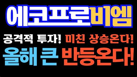 에코프로비엠 공격적 투자 미친 상승온다 올해 큰 반등온다 에코프로비엠 에코프로비엠주가 에코프로비엠주가전망 에코