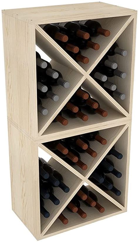 Creekside 24 Bottle Stackable Wine Cubes Set Of 2 12 Deep Redwood Wine Cubes Wine Rack