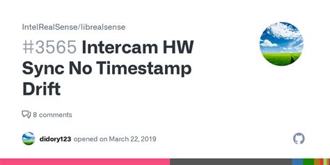 Intercam Hw Sync No Timestamp Drift · Issue 3565 · Intelrealsense