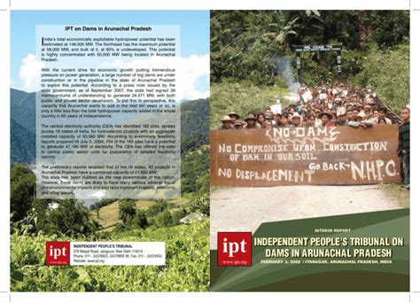 Independent Peoples Tribunal On Dams In Arunachal Pradesh
