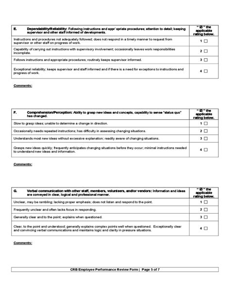 Employee Evaluation Form Sample Free Download