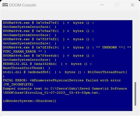 Vulkan Error Rdoom