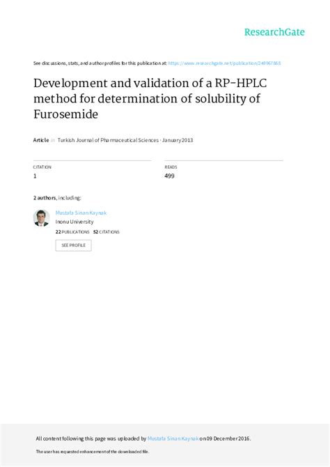 pdf development and validation of a rp hplc method for determination