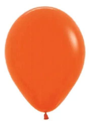 Globos Planos De Látex Fashion R5 50 Unidades Color Naranja Mandarín