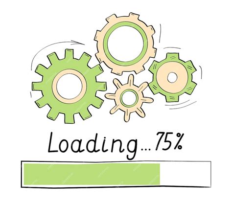 Premium Vector Gears Rotates Loading Progress Bar Vector Style In