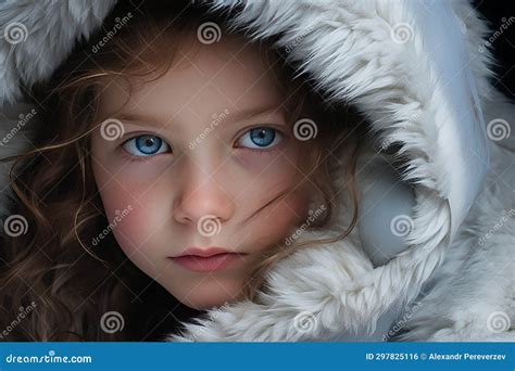 Playful Girl With Captivating Blue Eyes Emerges From Cozy White Blanket