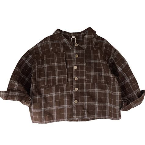 复古棉麻~韩国儿童长袖衬衫春秋款男童女童衬衣宝宝开衫宽松洋气虎窝淘