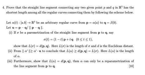 Solved 4 Prove That The Straight Line Segment Connecting Chegg Com