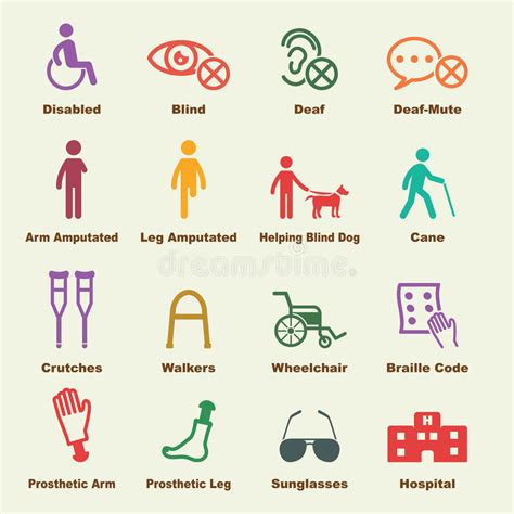 Gehandicapte Pictogrammen Vector Illustratie Illustration Of