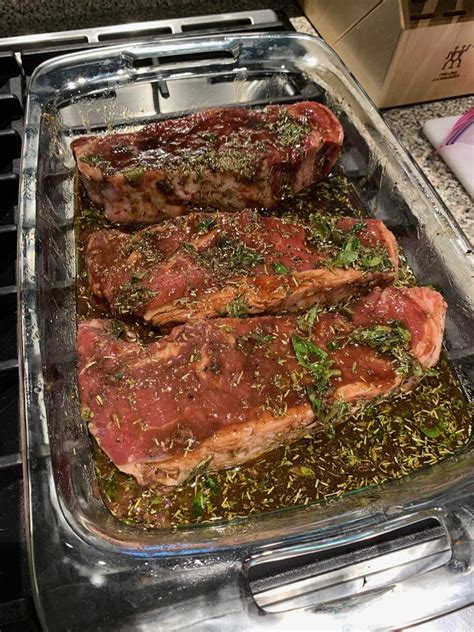 Grilled New York Strip Steak With Red Wine Marinade Great Fathers Day