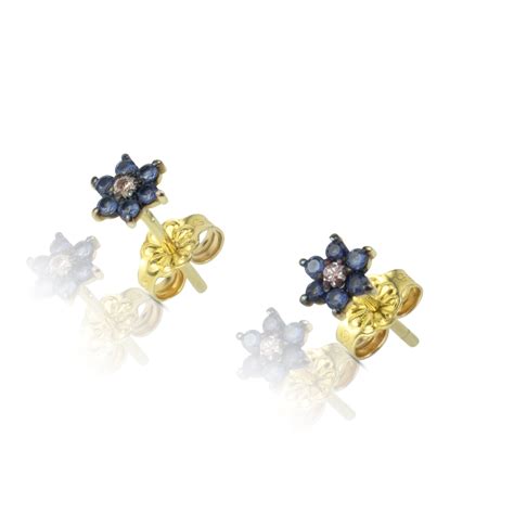 Gold Tiny Stud Flower Earrings Kotinos Jewelry